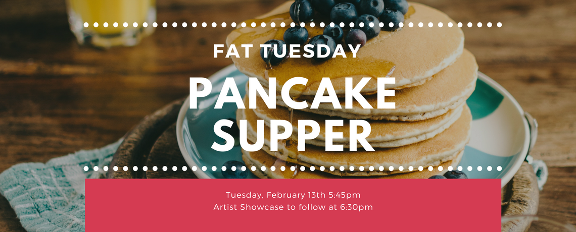 Red with Pancake Photo and White Dots Breakfast Invitation